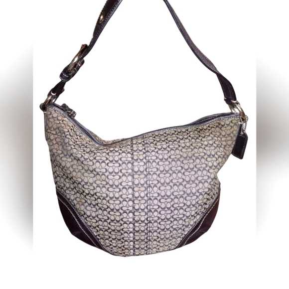Coach | Bags | Coach Shoulder Hobo Bag Vintage Canvas And Thick Leather ...